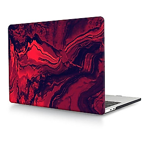 Hard Case Compatible with New MacBook Air 13 Inch Case 2020 2019 2018 Release Model A2337 M1 A2179 A1932 with Retina Display and Touch ID, Matt Plastic Hard Shell Case Cover - Black & red