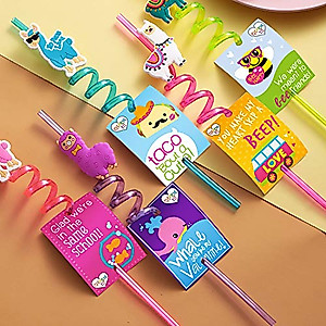 24 LLama Straws Party Favors for LLama Birthday Party Supplies with 2 Cleaning Brush