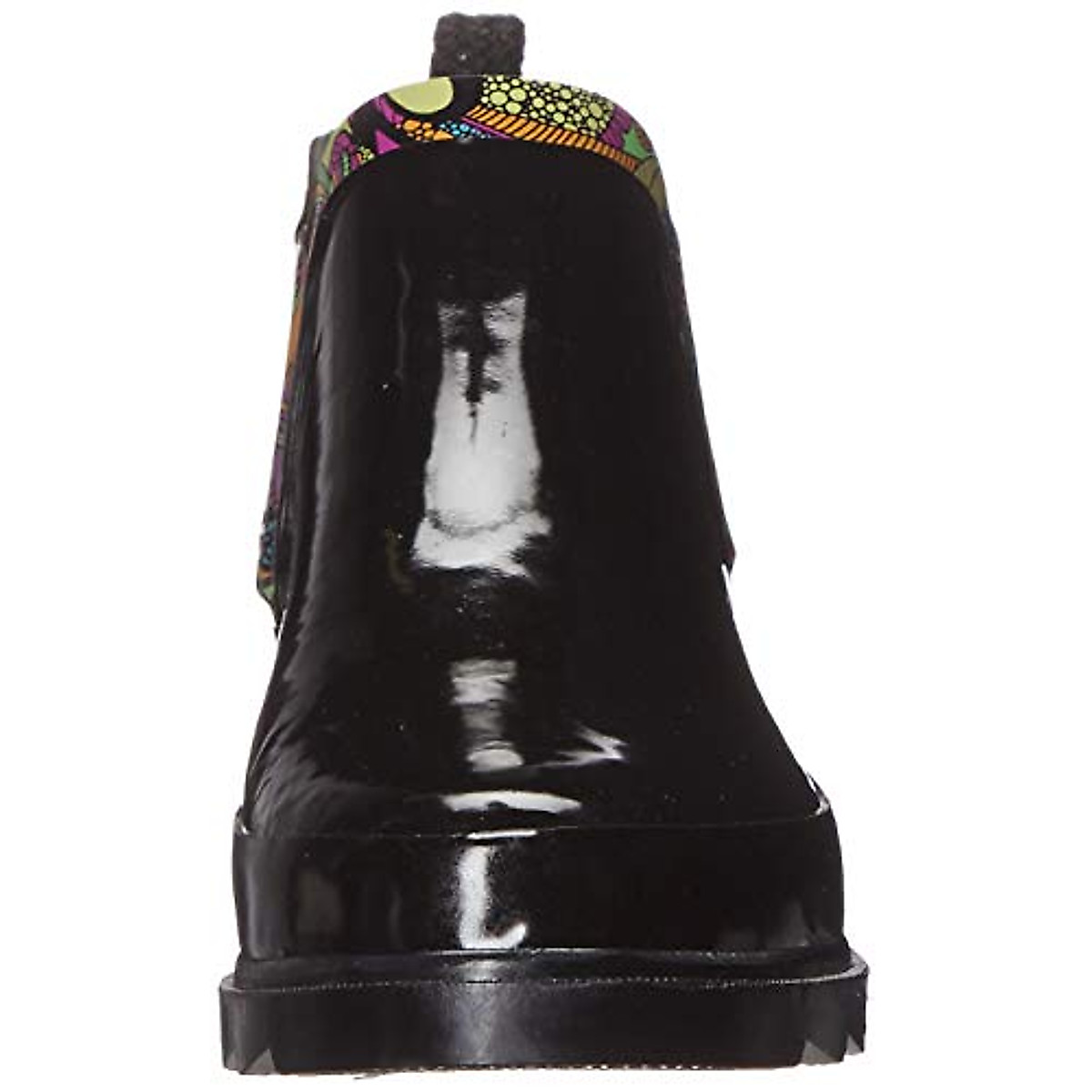 The SAK Women's Sakroots Rhyme Ankle Rainboot Rain Boot, Black with Rainbow Spirit Desert, 6 Medium US