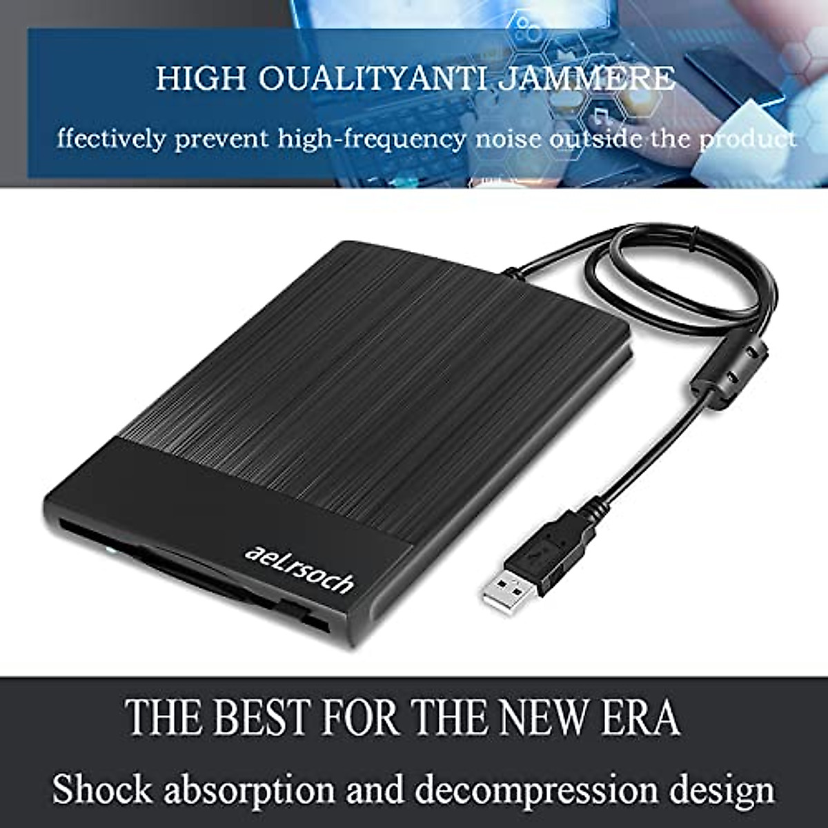 Floppy Disk Reader External Floppy Disk Drive Floppy Disk Reader USB 3.5-inch USB Floppy Disk Reader 1.44 MB FDD Portable Floppy Disk for PC Windows 2000 / XP / 7/8 / 7Plug and Play