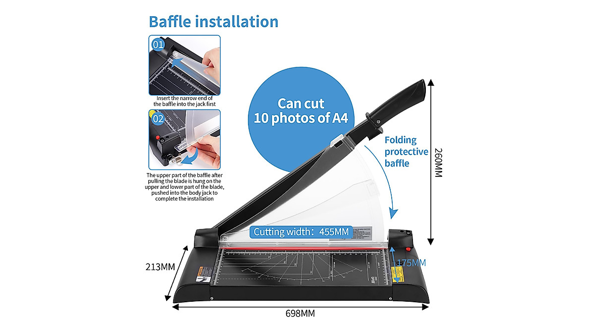 Paper Cutter with Safety Guard & Precise Cuts for Home & Office