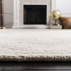 Safavieh Micro-Loop Collection 6' x 9' IvoryBeige MLP503B Handmade Shabby Chic Medallion Premium Wool Living Room Dining Bedroom Area Rug