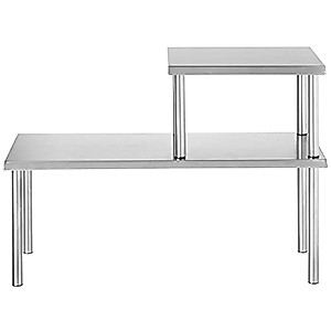 Cook N Home 2-Tier Stainless Steel Counter Storage Shelf Organizer, Rectangle