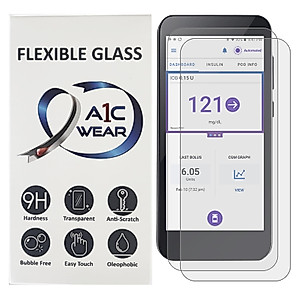 A1C WEAR - 9H Flexible Glass Screen Protector for Omnipod 5 Receiver PDM - Won't Crack or Chip - Anti-Scratch Anti-Fingerprint - 2 Pack