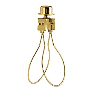 Creative Hobbies® Lamp Shade Light Bulb Clip Adapter Clip on with Shade Attaching Finial Top - Gold
