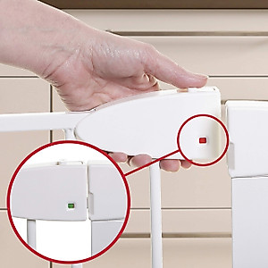 Dreambaby Boston Magnetic Auto Close Baby Gate - Indoor Safety Gates - Fits Opening from 24.25-26.5inch Wide & 29inch Tall - with Smart Stay Open Feature - White