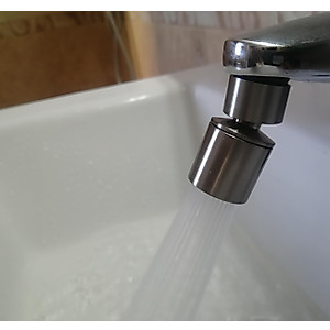 Rotating Faucet Aerator Extender,Nozzle Faucet Adapters, Universal Splash Filter Kitchen Tap Extension, Kitchen and Bathroom Sink Faucet Replacement (Brushed Nickel)