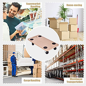 BOSEO Furniture Dolly, Securely Holds 500 Lbs Heavy Duty 4 Wheels Moving Dolly, Furniture Movers with Wheels for Piano Couch Fridge Heavy Items(23" x11.5" Platform)