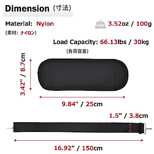 Azarxis Replacement Shoulder Strap with Thick Soft Pad Adjustable Crossbody Webbing Padded Belt for Messenger Bag Laptop Computer Briefcase Luggage Duffel Bag Sport Bag Camera Bag Guiter (Black)