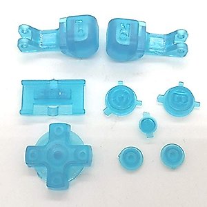Plastic A B Select Start L R Buttons D Pad for Gameboy Advance SP GBA SP Full Button Set Transparent Light Blue