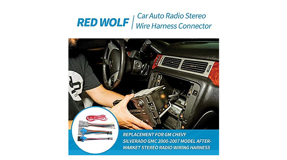 RED WOLF Radio Wiring Harness for GM, Chevy & GMC Vehicles 2003-2007