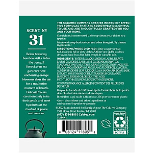 Caldrea Dish Soap, Dishwashing Liquid Made with Soap Bark, Aloe Vera, Orange Peel and Ylang Ylang Flower Essential Oils, Orange Blossom Bamboo Scent, 16 oz