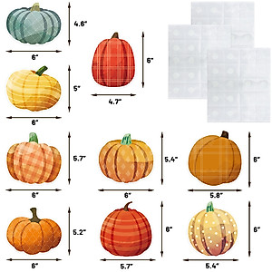 54Pcs Pumpkin Cutouts Fall Watercolor Pumpkin Cut-Outs Thanksgiving Table Place Cards Supplies Halloween Classroom Bulletin Board Set Party Hanging Decorations