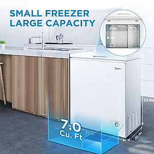 Midea MRC070S0AWW Chest Freezer, 7.0 Cubic Feet, White