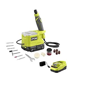 RYOBI ONE+ 18V Cordless Precision Craft Rotary Tool Kit with 1.5 Ah Battery and Charger