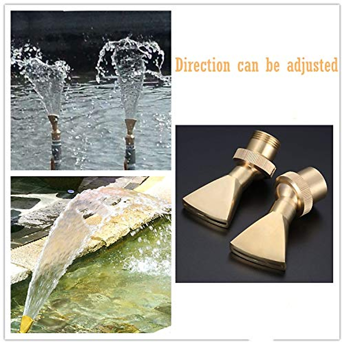 Hicello 1" Brass DN25 Fan Shaped Fountain Nozzle Flat Duck-Bill Fountain Head Sprinkler Spray Head for Garden Pond, Amusement Park, Museum, Library