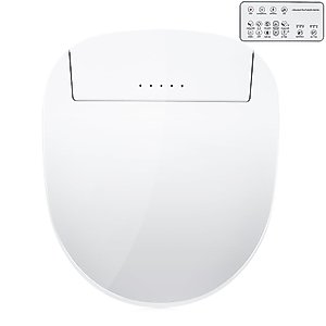 ZMJH A201DS Electronic Smart Bidet Toilet Seat,Self Cleaning Hydroflush,Hybrid Heating,Heated Dryer,Nightlight,Vortex Wash, remote control (Round)