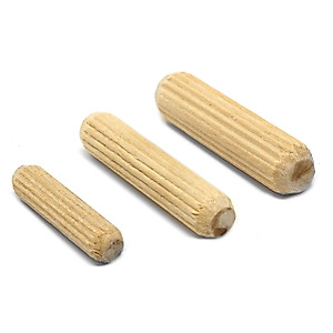 WEN JN400D 400-Piece Fluted Dowel Pin Variety Bucket with 1/4, 5/16, and 3/8-inch Woodworking Dowels