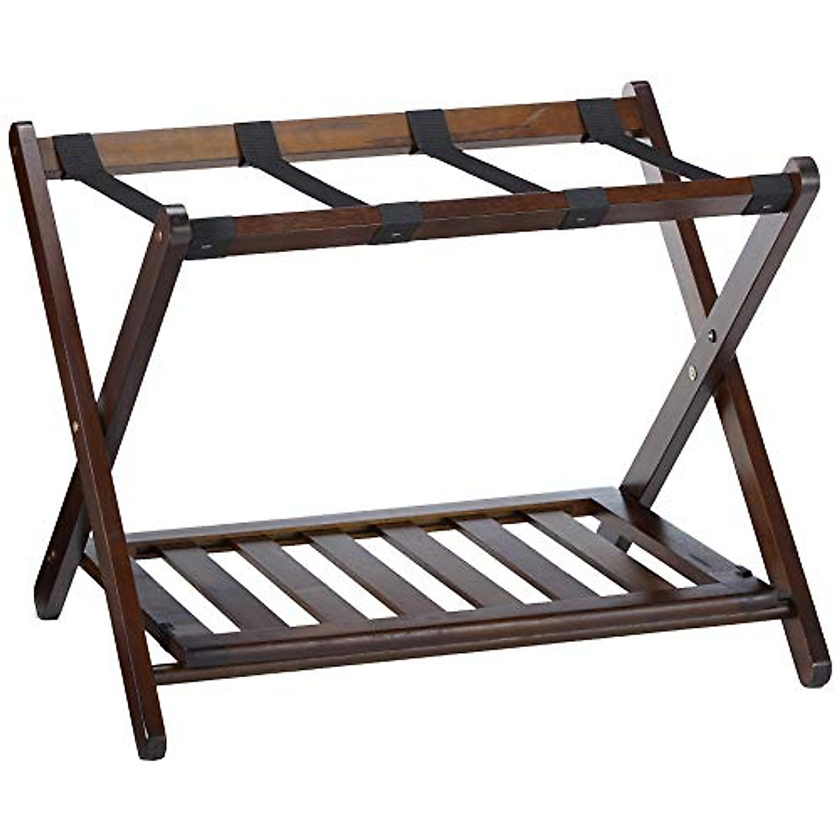 Winsome Remy Shelf Luggage Rack, Cappuccino & Wood Scarlett Storage/Organization, Antique, Walnut