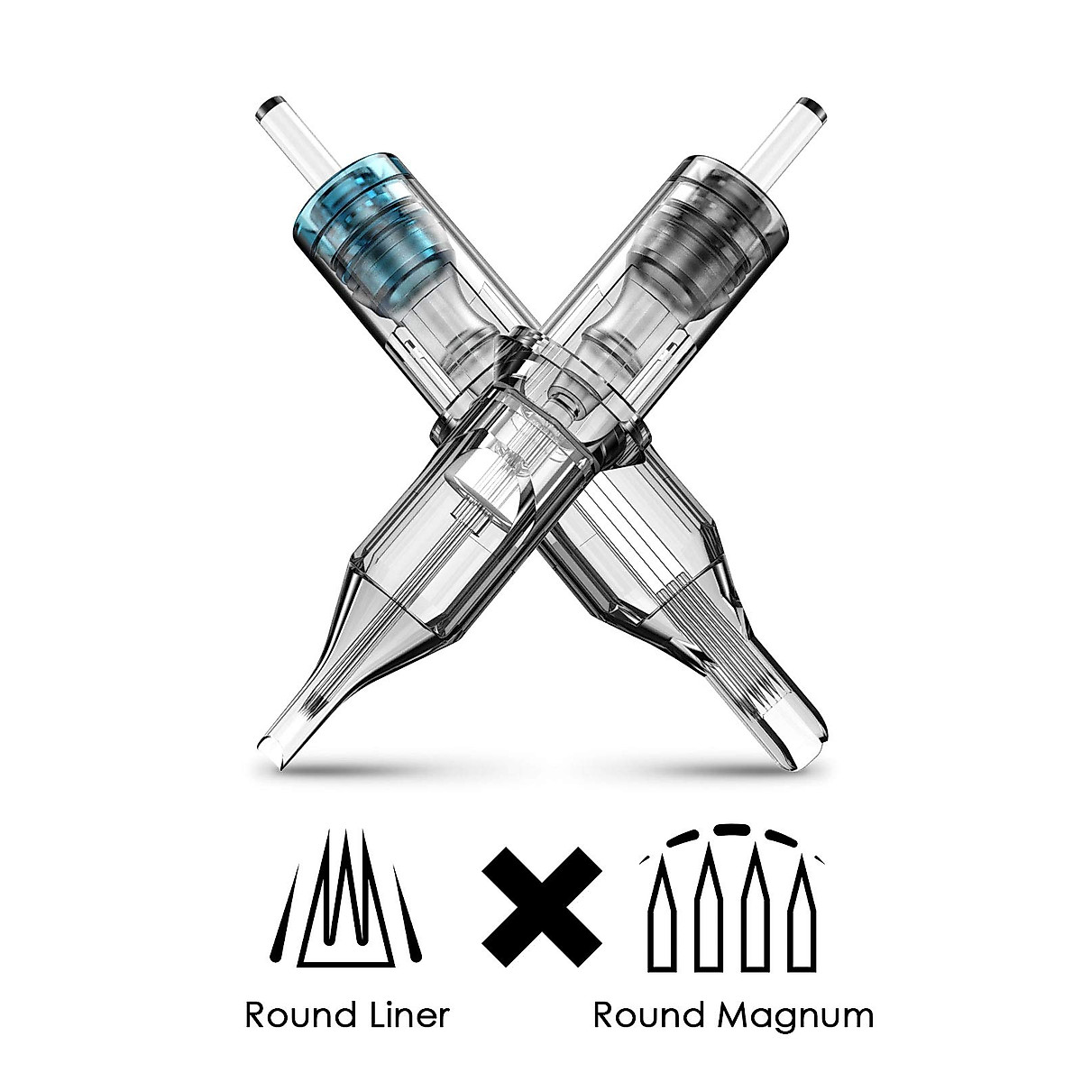 Wormhole Tattoo Cartridge Needles, 20pcs Mixed Cartridge Needles 1203RL 1205RL 1205RM 1207RM Tattoo Cartridges Disposable Tattoo Needle Cartridge Tattoo Needles Cartridge Needles for Tattoo Artist