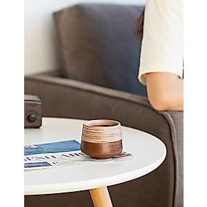 TANG PIN Handcrafted Ceramic Tea Cups Chinese Kung Fu Tea Cup Set of 2, Coffee Mugs for Cappuccino, Ceramic Sake Cups, 6 OZ (Blue & Pink)