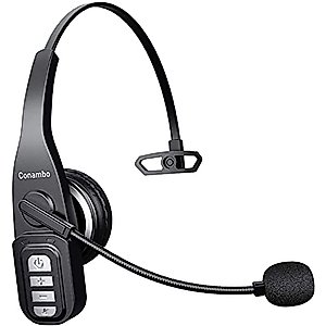 Bluetooth Headset with Microphone,Trucker Bluetooth Headset with Noise Cancelling,22Hrs Call Time,V5.0 Wireless Headset with Mute Button,On Ear Headphones for Cell Phones Business Office