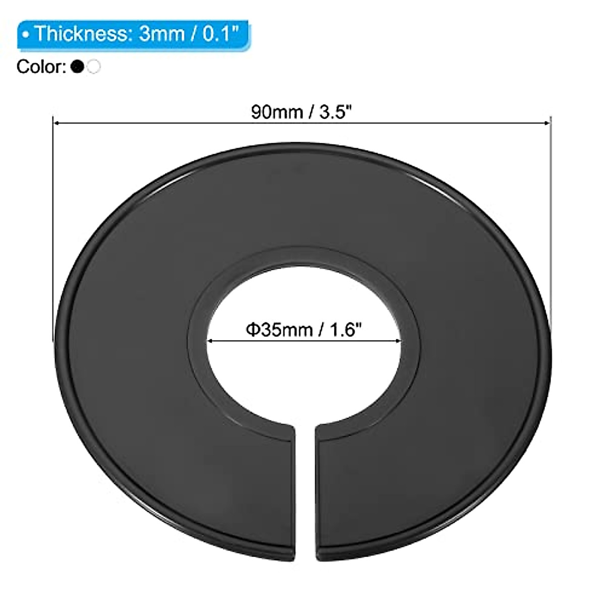 PATIKIL Clothes Dividers, 20 Pack Closet Clothing Rack Size Dividers Blank Labels Sorting Round Separator for Closet, Black White