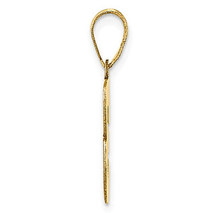 Solid 14k Yellow Gold Block Number 3 Pendant Charm