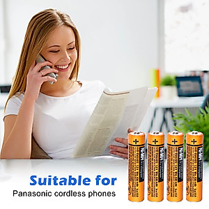 EOCIK HHR-65AAABU 630mAh NI-MH Rechargeable AAA Battery for Panasonic 1.2V AAA Rechargeable Battery for Cordless Phones (630-4pcs)