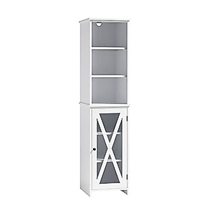 Sauder Cottage Road Linen Tower, L: 14.76" x W: 15.35" x H: 60.63", White Finish