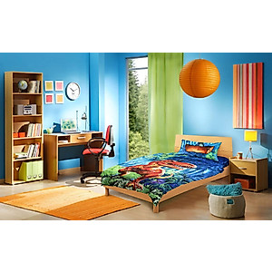 Toy To Enjoy Complete 4-Piece Toddler Dinosaur Bedding Set Premium Microfiber Set with Comforter, Top Sheet, Fitted Sheet & Pillowcase- Crib & Toddler Mattress Dino Sheet Set for Boys and Girls