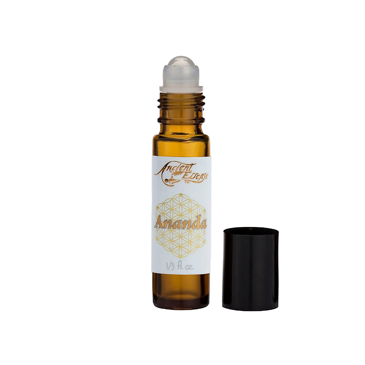 Ancient Essence Ananda Roll On Essential Oil Blissful Blend of Amber & Frankincense Creates Light & Mild Aroma Soothing Aromatherapy Calm & Relaxing (1/3 FL OZ)