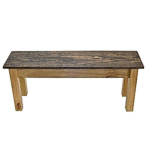 Dark Walnut & Golden Oak Farmhouse Bench