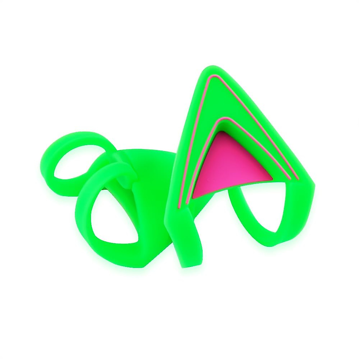 Glow in Dark Silicone Cat Kitty Ears Lovely Fluorescent Cat Ears Compatible for Bose/Razer/HyperX/Corsair/SteelSeries Arctis/Edifier Gaming Headphones (Green)