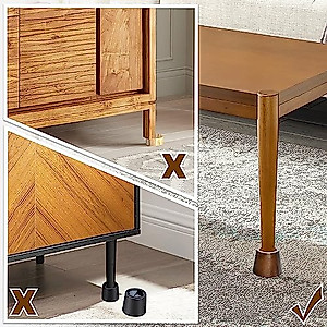 Sopicoz Wooden Furniture Risers 2 Inch Tapered Bed Risers Set of 6, Heavy Duty Wood Bed Lifts Risers for Table, Sofa, Couch, Desk, Dresser
