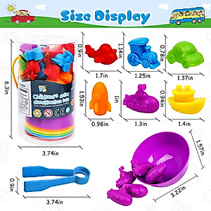 NAODONGLI Counting Transport Matching Game with Rainbow Bowls,Color Sorting & Sensory Training Montessori Preschool Education Learning Fine Motor Skills Easter Gifts for 3 4 5 Years Old Boys Girls