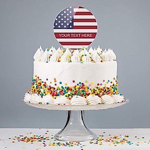 GRAPHICS & MORE Acrylic American USA Flag Personalized Custom Cake Topper Party Decoration for Wedding Anniversary Birthday Graduation