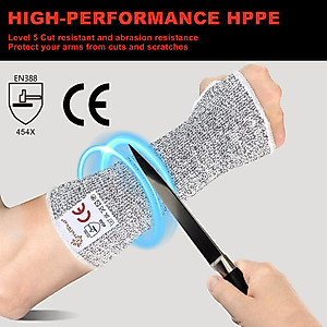 Evridwear Arm Protectors for Thin Skin and Bruising Cut Resistant Arm Sleeves Arm Guards Protective Sleeves for Men Women, without Thumb Hole L/XL