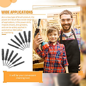 Stainless Steel Bore Brush Stainless Steel Bristles Wire Brush for Power Drill with Hex Shank Handle (0.8 cm,0.9 cm,1 cm,1.1 cm,1.2 cm,1.3 cm,1.4 cm,1.5 cm,1.6 cm,1.7 cm,1.8 cm,1.9 cm, 12 Pcs)