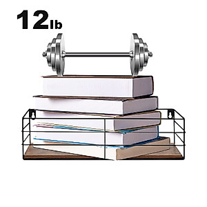 CRUGLA Floating Shelf Wall Mounted Set of 2, Hanging Storage Shelves for Bathroom, Living Room, Bedroom, Kitchen, Office, Gifts for Mom Mother Woman Girl