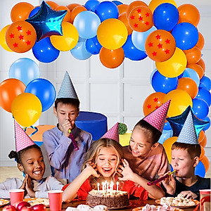 Dragon Balloons Dragon Z Party Supplies - 139 Pcs 7 Stars Balls Birthday Balloon Garland Arch Kit, Dragon Z Ball Latex Balloon Arch For Video Game Cartoon Ball Birthday Party Decorations (blue)