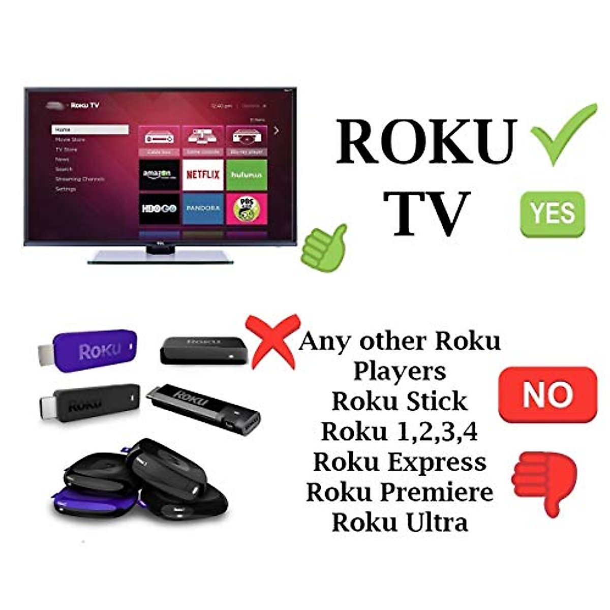 Hisense Roku TV Remote w/Volume Control & TV Power Button for All Hisense Roku built-in TV❌ NOT FOR other brand Roku TV ❌NOT FOR Roku Player (box) ❌NOT FOR Roku Stick!!