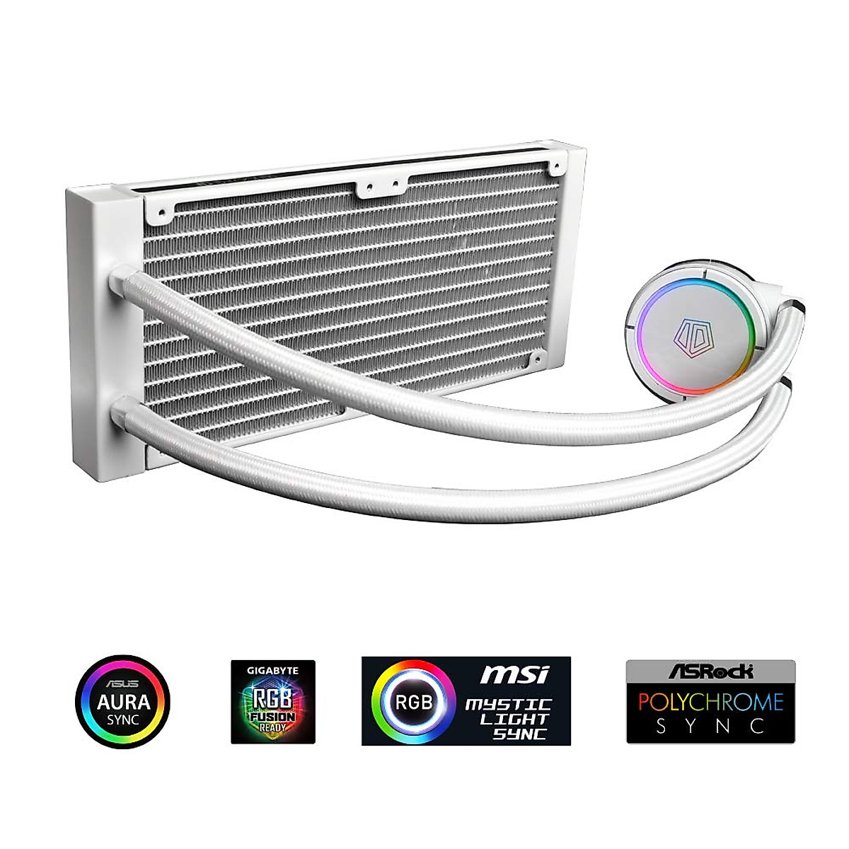 ID-COOLING ZOOMFLOW 240X Snow CPU Water Cooler 5V ARGB AIO Cooler 240mm CPU Liquid Cooler 2X120mm RGB Fan, Intel 1700/1200/115X/20XX, AMD AM4/AM5