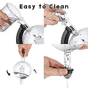 Whiskey Decanter Set,Globe Decanter,Whiskey Gifts for Men Husband Him Boyfriend Dad Women,with 2 Glasses,Beads,4 Ice Cubes,Tong & Funnel,Beverage Drink Dispenser,for Whisky,Liquor,Wine,Brandy,Cognac