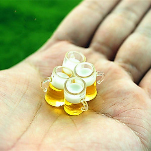 Xinhongo 12Pcs Beer Cup Dollhouse Mugs Miniature Cups Dollhouse Mug Model for Miniature Dollhouse Accessories with Realistic Looking Beer