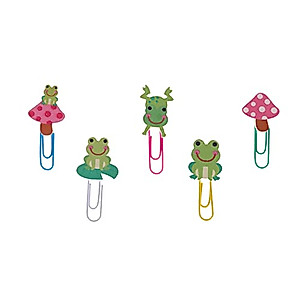 Toyvian Fun Frog Paper Clips, Creative Animal Shape, Small Paper Clips Bookmarks, Cute Paper Clips Frog Mushroom Paper Clips, Funny Desk Accessories Decor, Markers for Office Supplies 5 Pieces