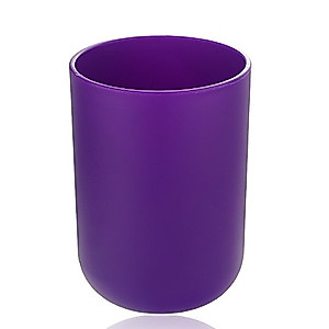 Bathroom Accessories Set 6 Piece - Trash Can, Toothbrush Holder, Toothbrush Cup, Soap Dispenser, Soap Dish, Toilet Brush Holder - Modern Bahtroom Decor Set (Purple)