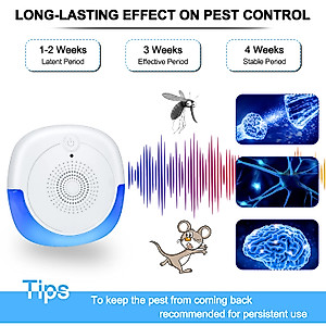 2024 Ultrasonic Repeller & Insect Repeller 6 Packs, Ultrasonic Repellent for Roach, Rodent, Mouse, Bugs, Mosquito, Mice, Spider, Ant, 2 Mode Switching