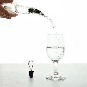 CM Pack of 10 Wine Pourer and Stopper Set Wine Pourer Spouts Stainless Steel Stopping Pour Spout for Wine Beverage Beer Liquid Dispenser