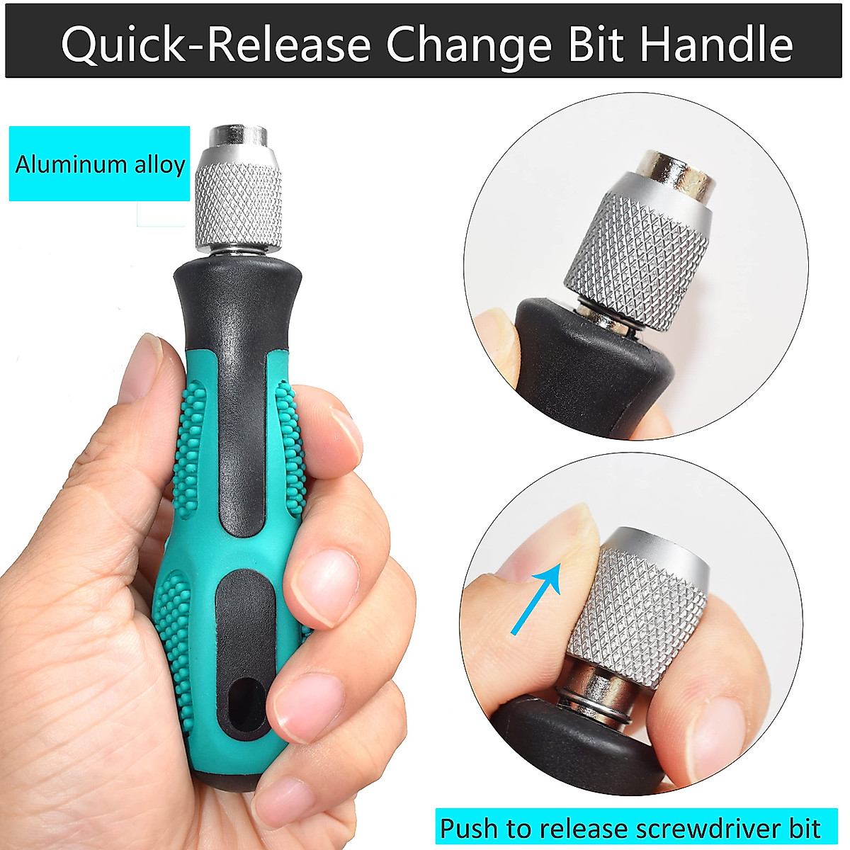Square Screwdriver Bit Set With Bit Handle and Bit Extension 6 Sizes SQ1 SQ2 SQ2.74 SQ3 SQ4 SQ5, SKZIRI 8in1 Square Head Screwdriver Kit with Quick Release Bit Handle Holder and Magnetic Extension